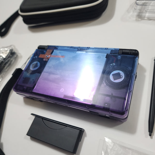Nintendo DS Lite CUSTOM - Blue Purple Gradient/Black w/ Modded LEDs, B ...