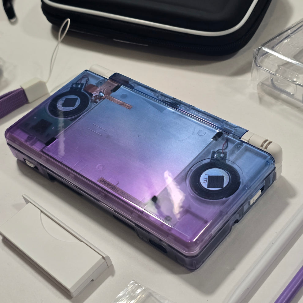 Nintendo DS Lite CUSTOM - Blue Purple Gradient/White w/ Modded LEDs, B ...